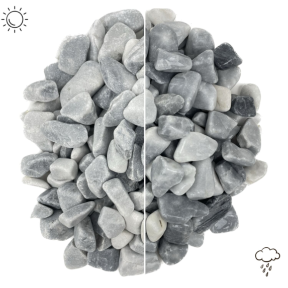 Galet en marbre gris bleu 12/14 filet de 20 kg - Mr Bricolage Relais